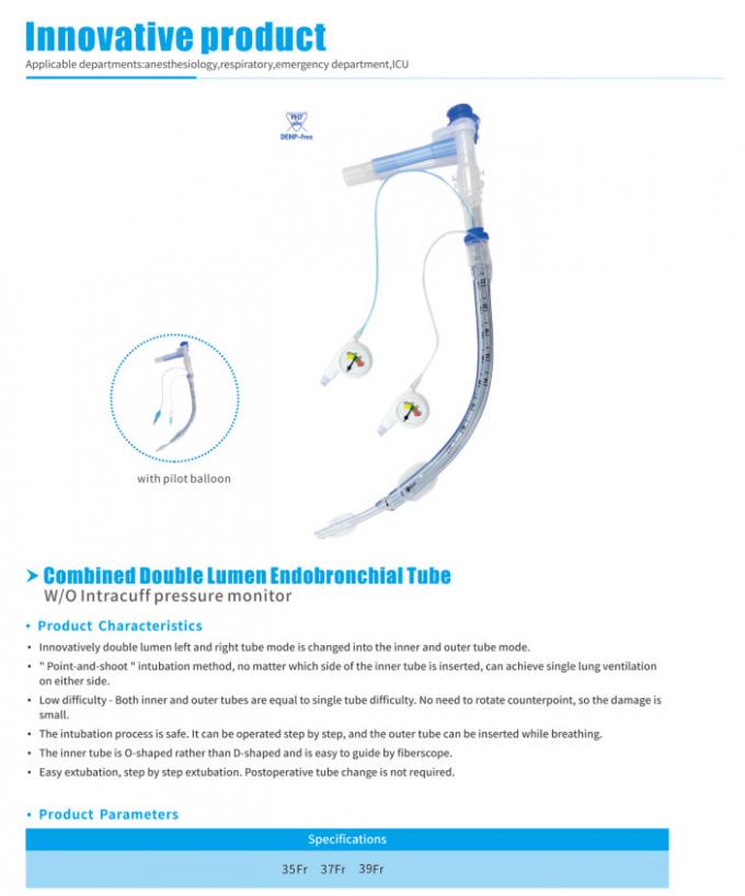 Fr39 Double Lumen Bronchial Tube IN Breathing Anesthesia